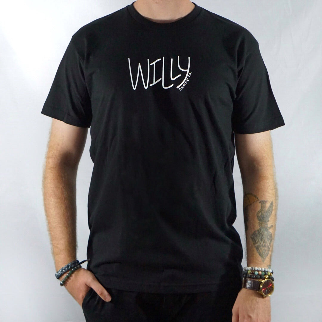 Script Logo Tee Black – Willy Skate Co.